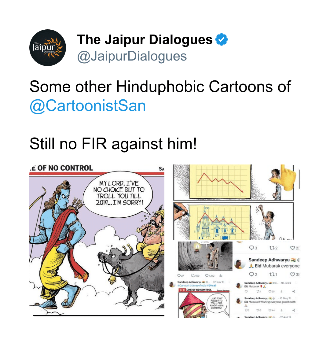 Cartoonist Sandeep Adhwaryu creates Anti-Hindu cartoons Abusing Hindus ...