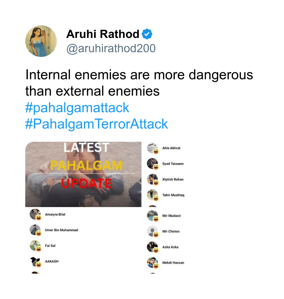 Islamists celebrate the Attack and Killing of Hindus in a terrorist attack on social media ...